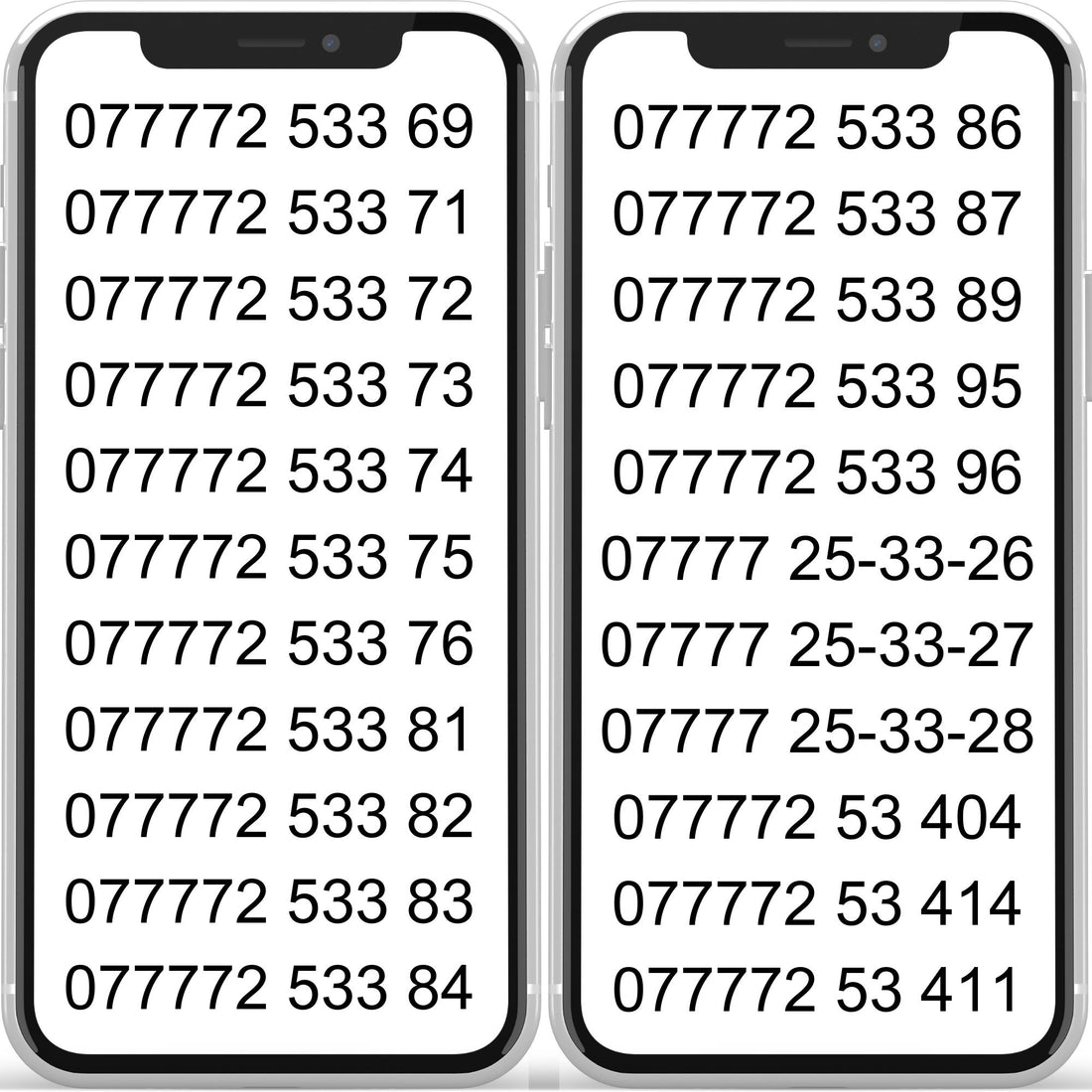 EE VIP Mobile Numbers List 077772533 and More– Premium UK Gold Numbers ...