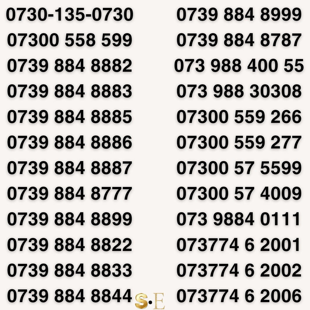 EE VIP Numbers (Pay&Go) Mobile SIM Cards | Gold Numbers For You