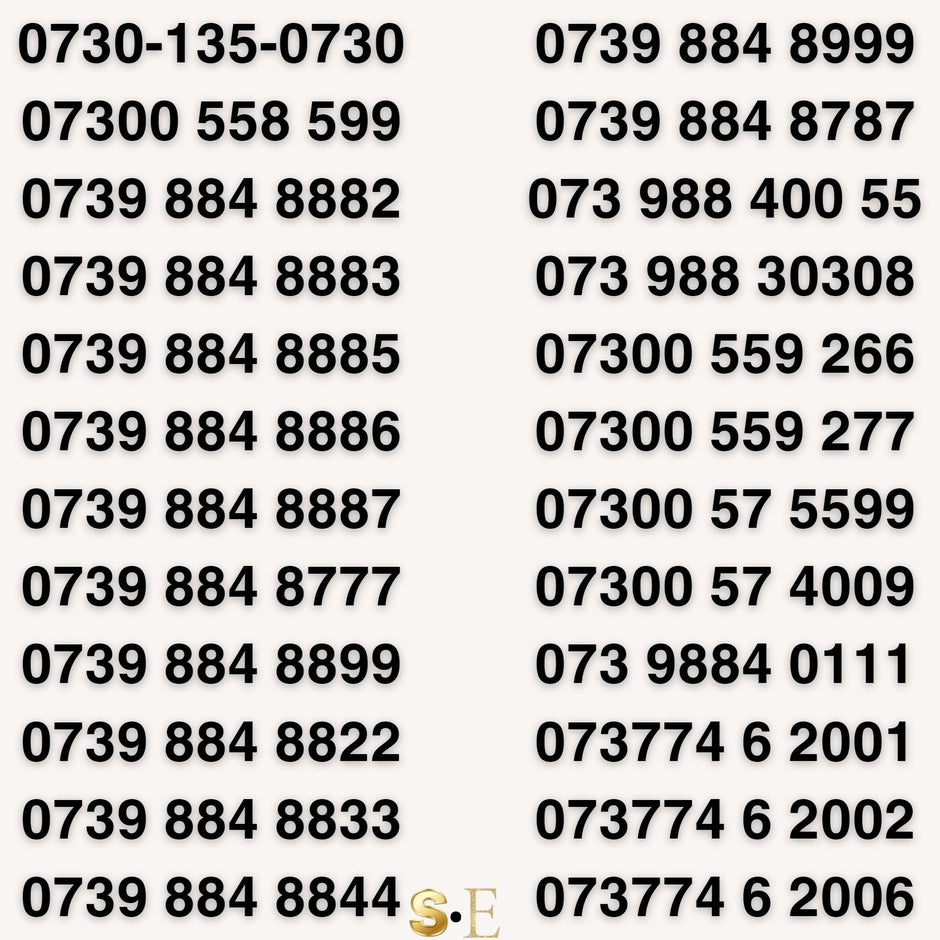 EE VIP Numbers (Pay&Go) Mobile SIM Cards | Gold Numbers For You