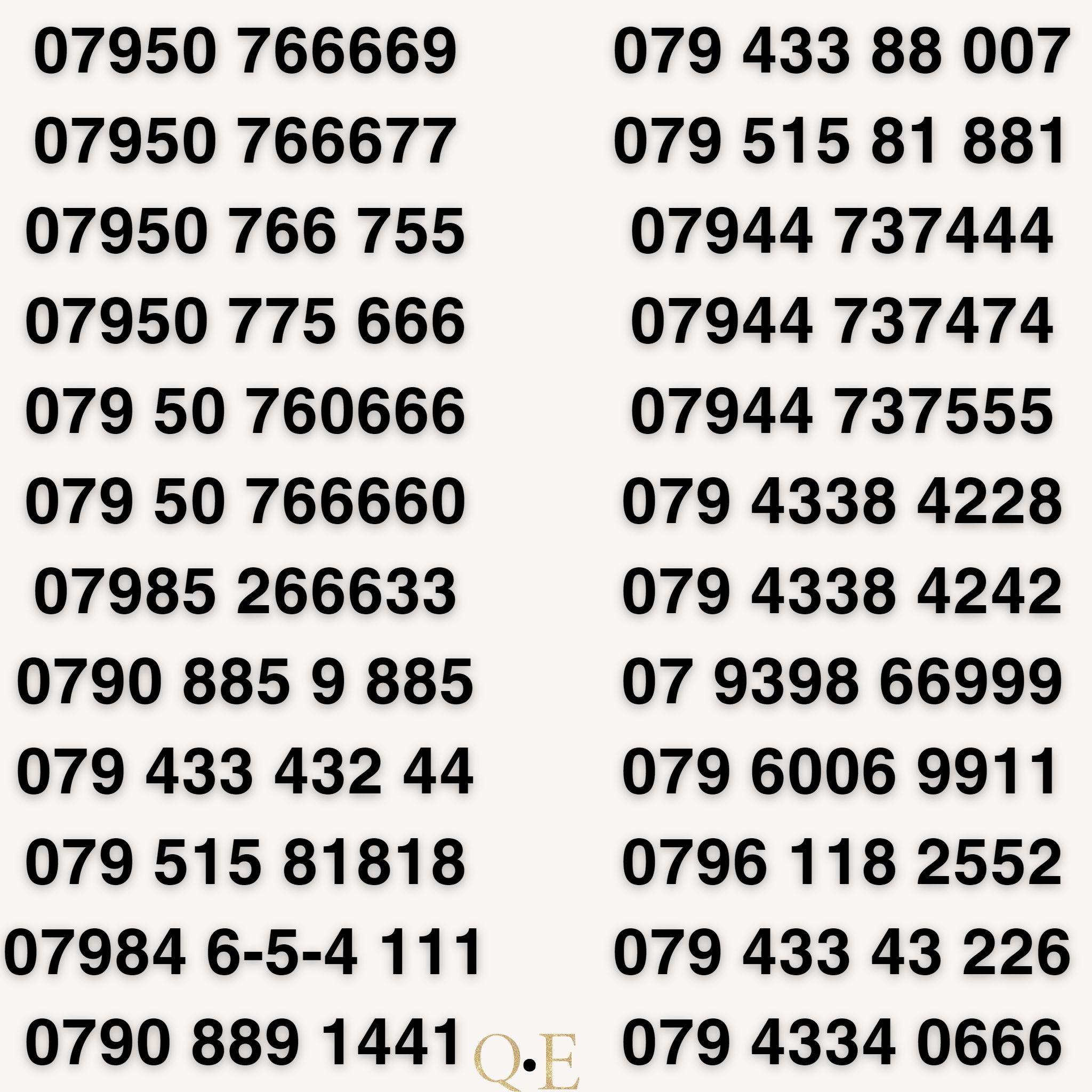 EE VIP Numbers (Pay&Go) Mobile SIM Cards | Gold Numbers For You