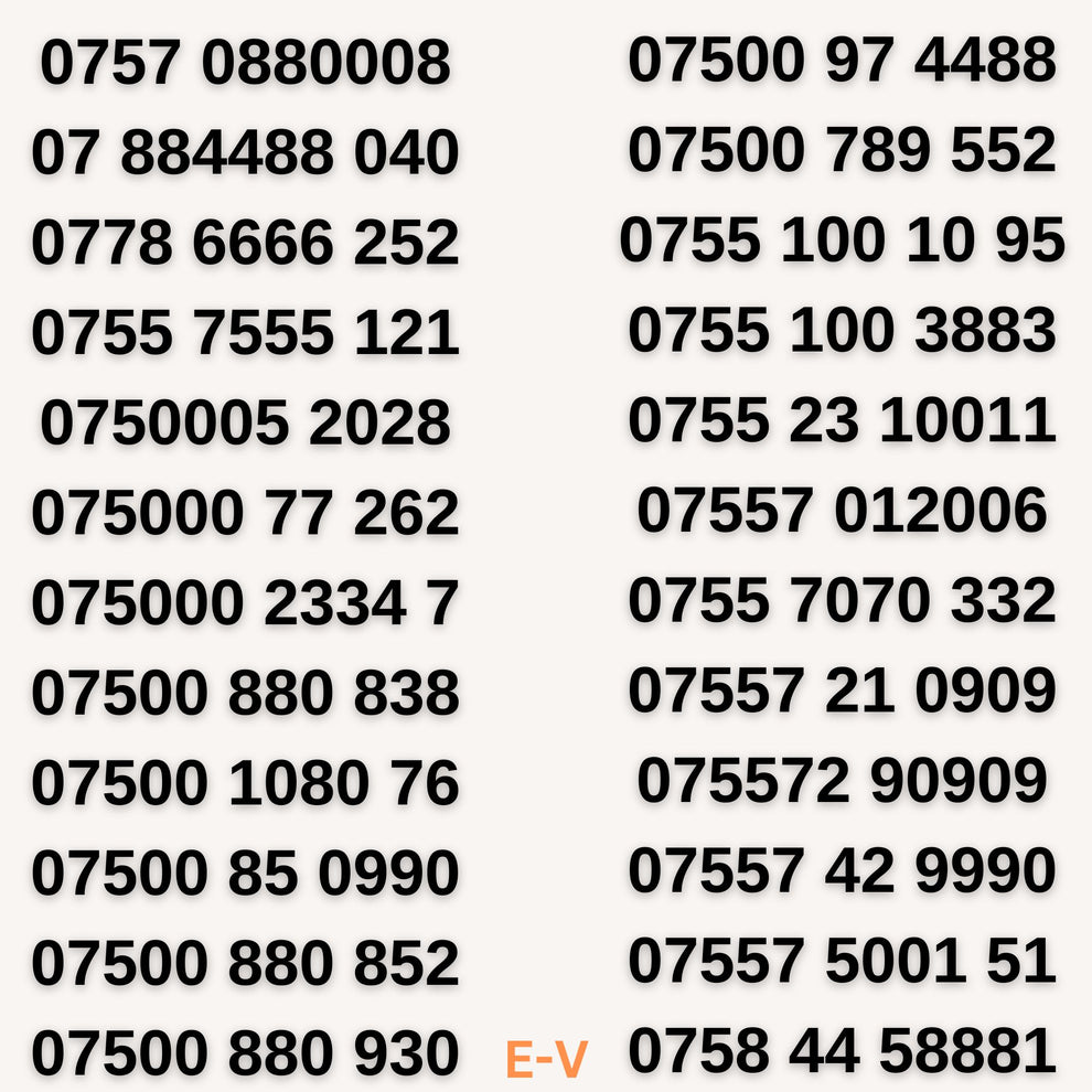 Unique Vodafone UK VIP Mobile Numbers–880008, 90909, 884488 – Premium ...