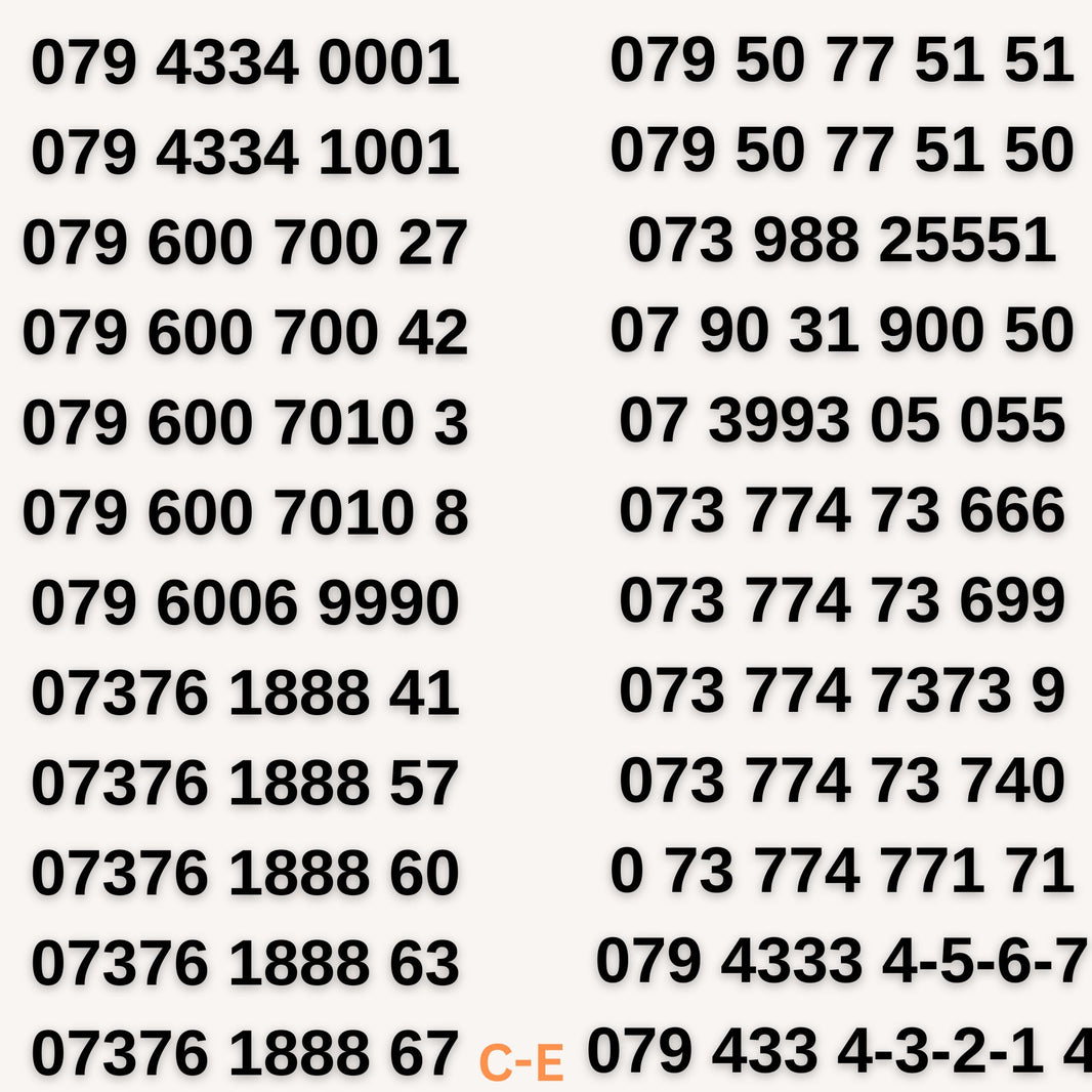 UK VIP Mobile Numbers – Memorable VIP Numbers - Gold Numbers – Gold ...